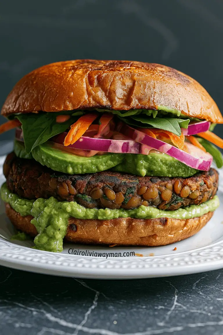 Lentil-Chickpea Veggie Burgers with Avocado Green Harissa: A Wholesome ...